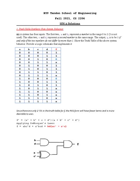 CS 2204 HW 2 Sol Rev2 Assignment 2 Solution For The Course Assignment CS GY 6033 Studocu