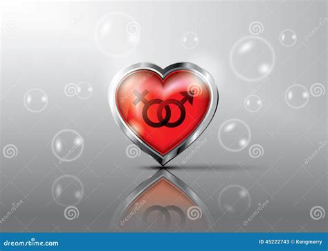 Red Heart With Icon Sex Stock Vector Illustration Of Decor 45222743