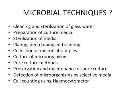 Microbial Techniques