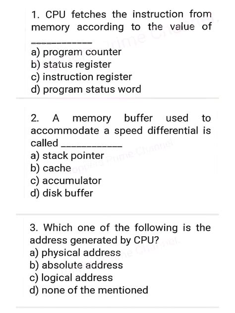 Paging And Segmentation Mcq Pdf