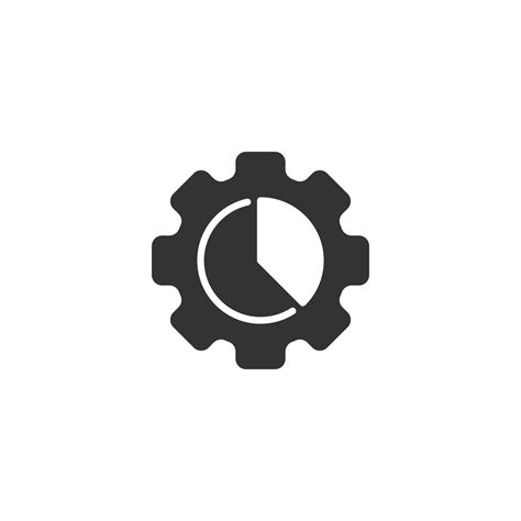Workflow Chart Icon In Flat Style Gear With Diagram Vector Illustration On White Isolated