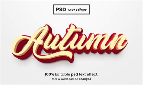 Premium Psd Autumn 3d Editable Text Effect