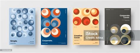 회사 Id 브로셔 템플릿 컬렉션입니다 비즈니스 프리젠 테이션 벡터 A4 수직 방향 전면 페이지 모형 세트 기업 보고서 커버 추상 기하학적 일러스트 디자인 레이아웃 번들 0