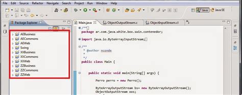 eclipse working sets ¿como crear un working sets visibilidad de