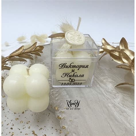 Мини свещ подарък за гостите на сватба