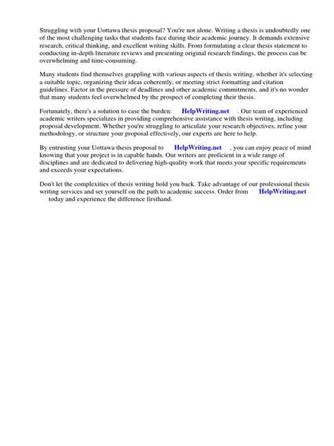 Uottawa Thesis Proposal Pdf Thesis Science