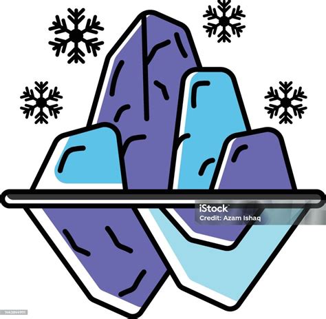 바다 벡터 색상 누락 아이콘 디자인 겨울 시즌 요소 기호 스노우 보드 장비 기호 익스트림 스포츠 스톡 일러스트 눈송이와 빙산