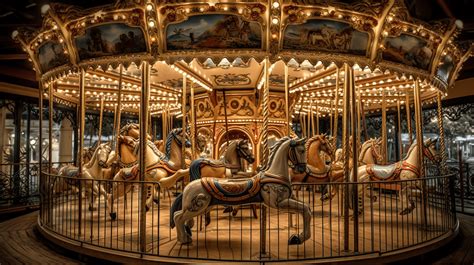 회전 목마는 많은 말과 함께 앉아있다 회전 목마 사진 회전 목마 재미있는 배경 일러스트 및 사진 무료 다운로드 Pngtree