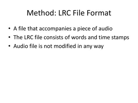 Method LRC File Format