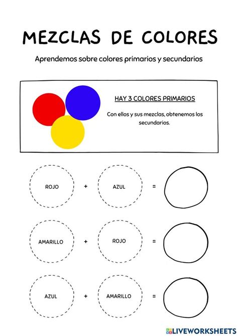 Colores Primarios Y Sus Mezclas Interactive Worksheet
