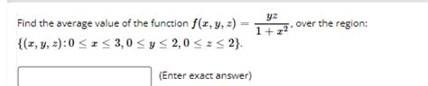solved find the average value of the function
