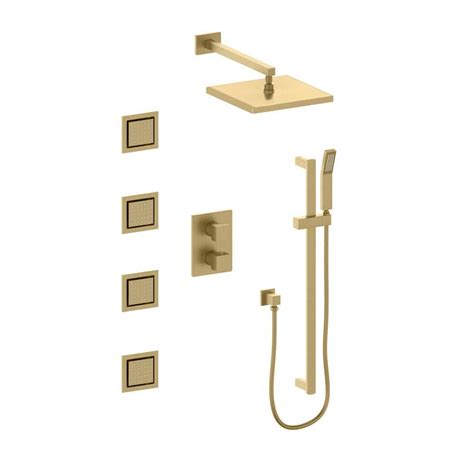 Zline Kitchen And Bath Zline Crystal Bay Thermostatic Shower System With Four Body Jets In