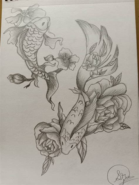 Koi Fish Pencil Sketch By Lazyqueen24 On Deviantart
