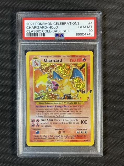 Pokemon Card Psa 10 Charizard Holo Classic Collection Celebrations 2021