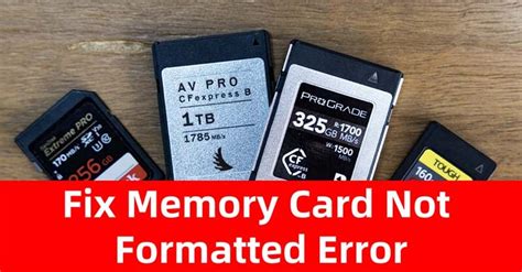 Fix Memory Card Not Formatted Error Without Losing Data