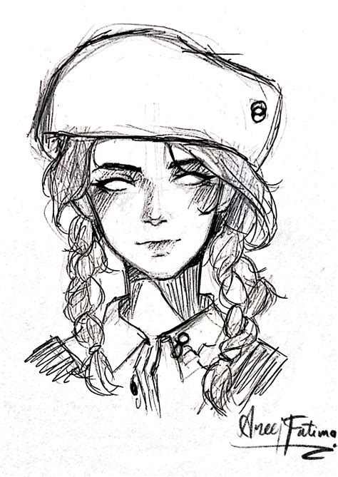 Artstation Semi Realistic Girl Ink Sketch