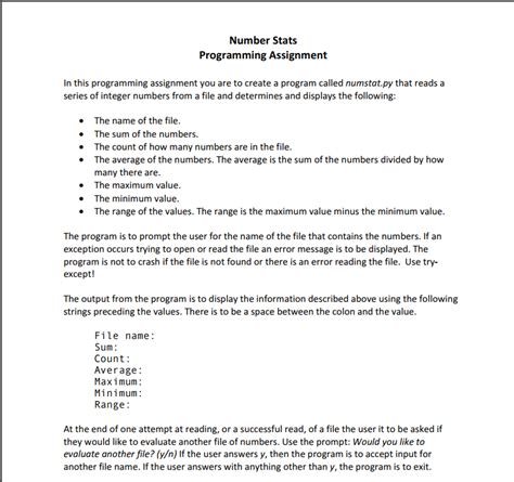 Solved Number Stats Programming Assignment In This