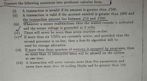 convert the following sentences into predicate