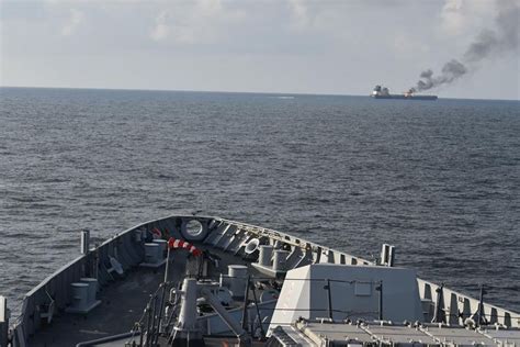 Oil Tanker On Fire In Gulf Of Aden After Houthi Missile Attack Cnn