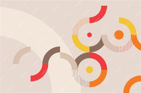 Premium Vector Abstract Geometric Composition Of Semicircles And Dots Background