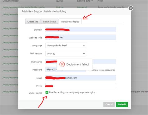 Wordpress Deployment Failed Aapanel Free Hosting Control Panel One Click Lamplemp