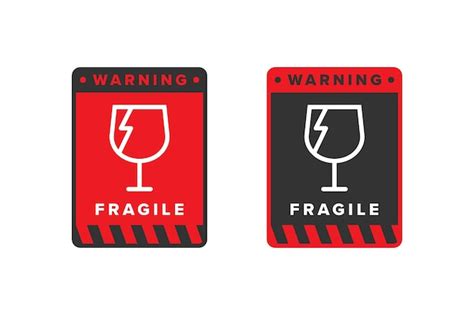 Premium Vector Fragile Icon Sign Red Color Vector Design