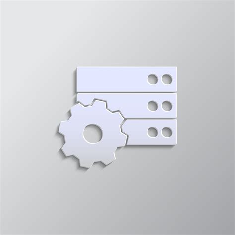 database server gee paper style icon grey color vector background paper style vector icon