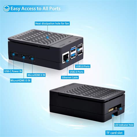 Geeekpi Para Raspberry Pi 5 Starter Kit Con Placa Pi 5 Funda Pi 5 Con Enfriador Activo