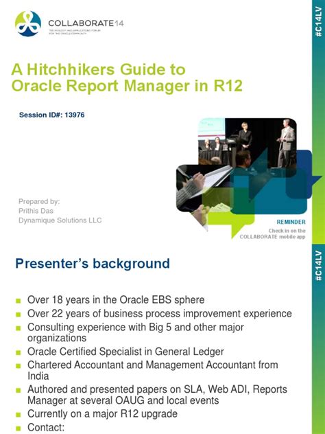 A Hitchhikers Guide To Oracle Report Manager In R12 Session Id 13976