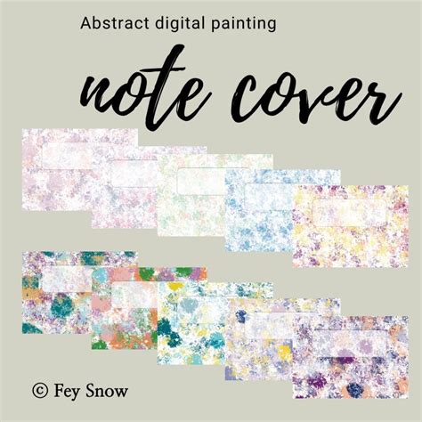 노트커버 Flower Abstract Art 10가지 노트커버 디자인 가로 위버딩