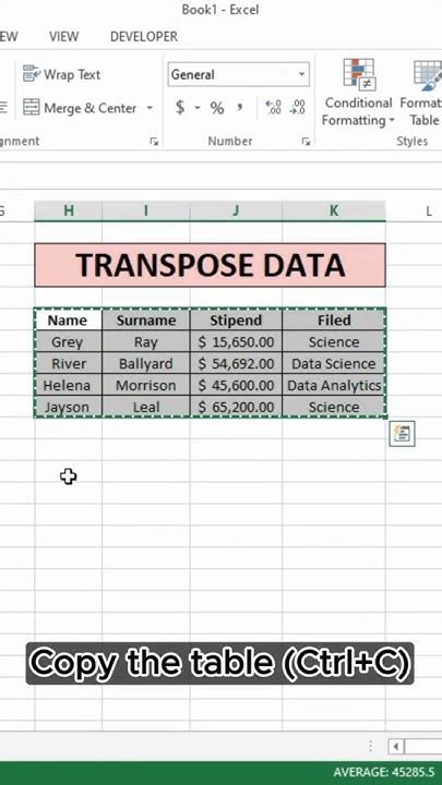 excel shortcut key for transposing the data excel exceltips excelshortcuts explorepage youtube