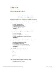 Chapter Hypothesis Testing Pdf CHAPTER HYPOTHESIS TESTING MULTIPLE CHOICE QUESTIONS In