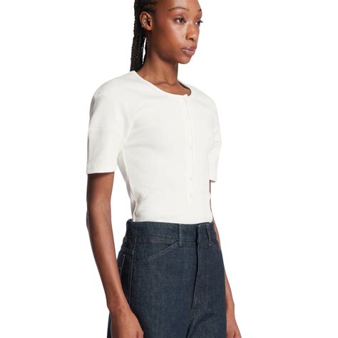 White Cotton Henley T Shirt Lemaire Antonia