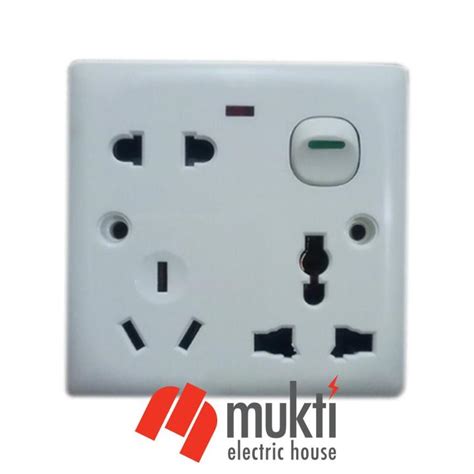 6 Pin Multi With Type I 2 Pin And 3 Pin Combined Function Universal Socket With Switch 6pin