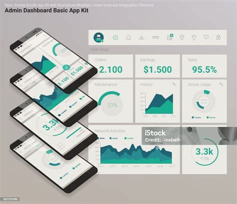 평면 디자인 3d 모형으로 응답 관리 대시보드 Ui 모바일 애플 리 케이 션 0명에 대한 스톡 벡터 아트 및 기타 이미지 0