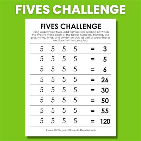Threes Challenge Math Love