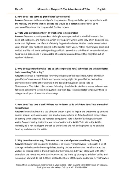 Ncert Solutions For Class 9 English Moments Chapter 2 The Adventure