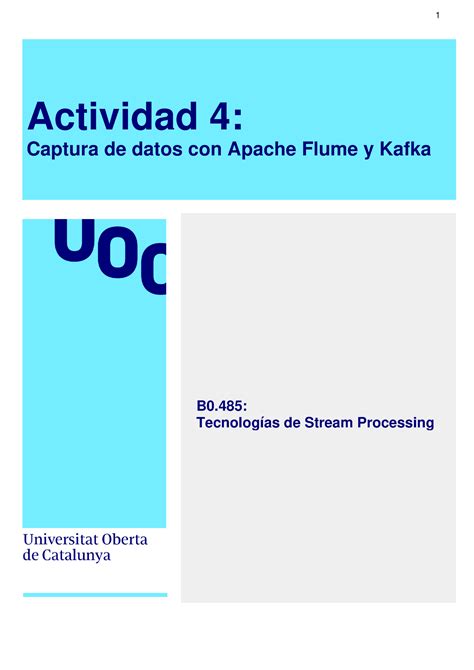 Pec4 Flume Y Kafka En Esta Práctica Vais A Trabajar A Ver A Nivel Práctico Las Dos