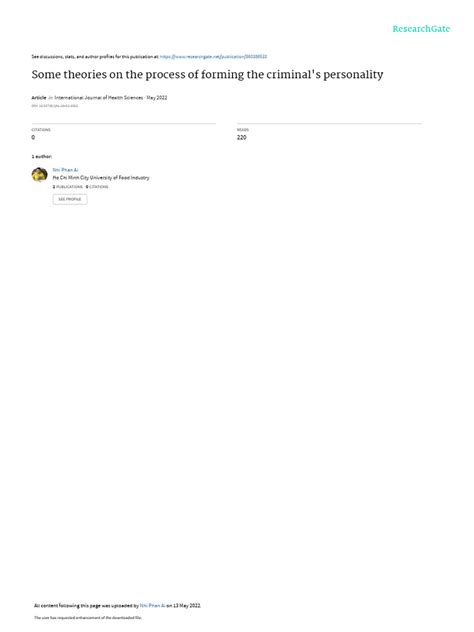 Criminology Forming Criminal Personality Pdf Deviance Sociology Id