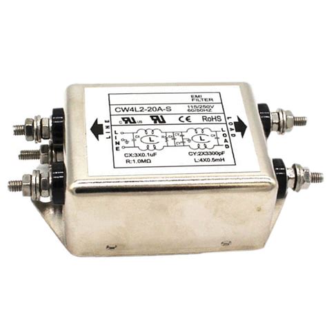 Buy Cw4l2 20a S Noise Suppressor 20a Metal Power Single Phase Emi Filter Ac 115250v Online At