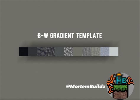 Black White Gradient Template For Minecraft Builds