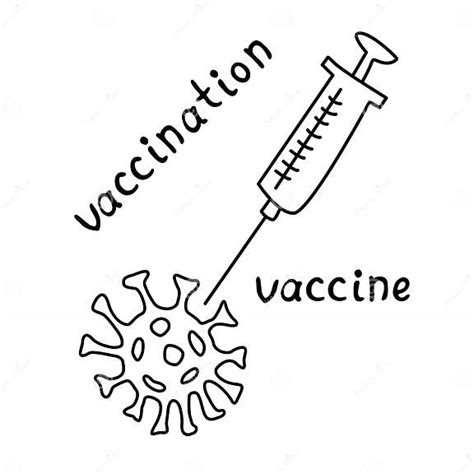 接种标志 将疫苗注射到冠状病毒分子中的医学注射器 矢量轮廓 向量例证 插画 包括有 军医 医疗 222730680