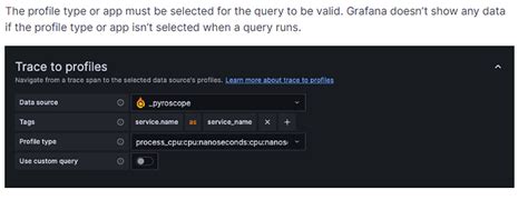 Cant Find The Trace To Profiles Segment On The Page Of Datasource Tempo In Grafana Grafana