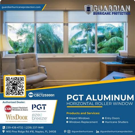 Florida Horizontal Roller Aluminum Impact Window Fort Myers