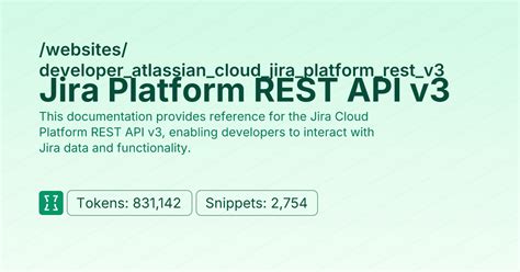 Jira Platform Rest Api V3 Websitesdeveloperatlassiancloudjira