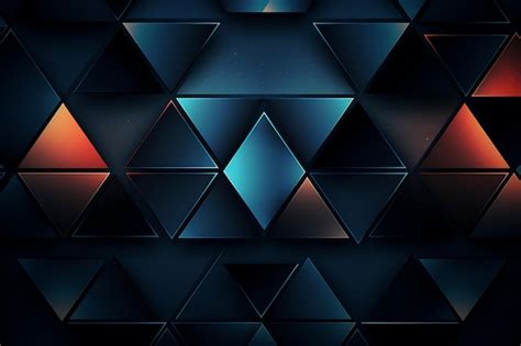 Premium Photo Black Background Geometric Triangle Abstract Design