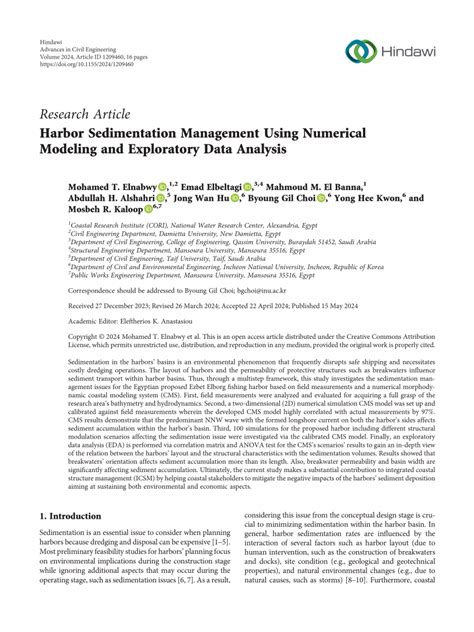 Pdf Harbor Sedimentation Management Using Numerical Modeling And Exploratory Data Analysis