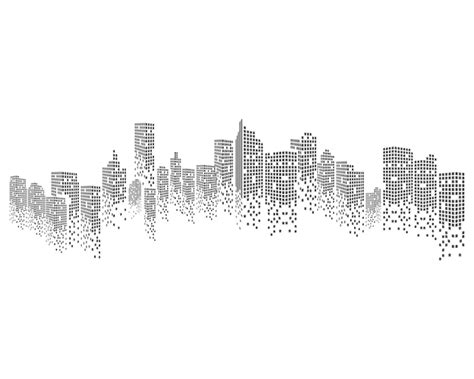 현대 도시의 스카이 라인 프리미엄 벡터