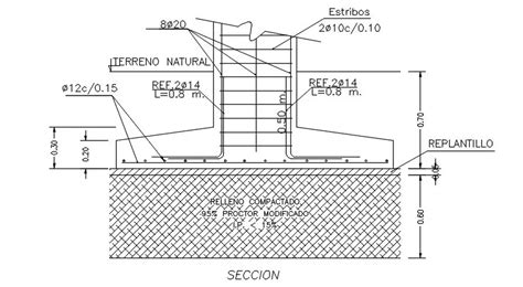 Reinforcement Section Detail Drawing Presented In This Autocad File Download This 2d Autocad