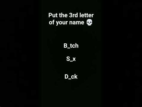 Put The 3rd Letter Of Your Name Warning Very SUSSY Names YouTube